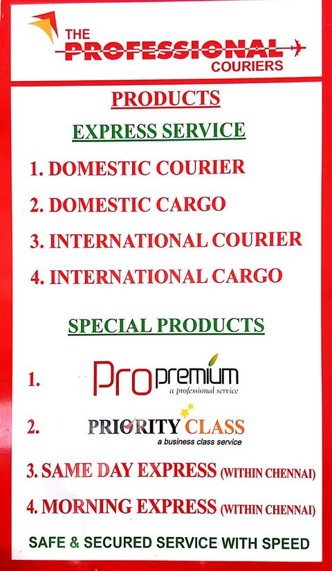 The Professional Couriers, Padur - Courier Services in Chennai - Justdial