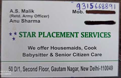 Star Placement Services, Gautam Nagar - Placement Services For Maids ...