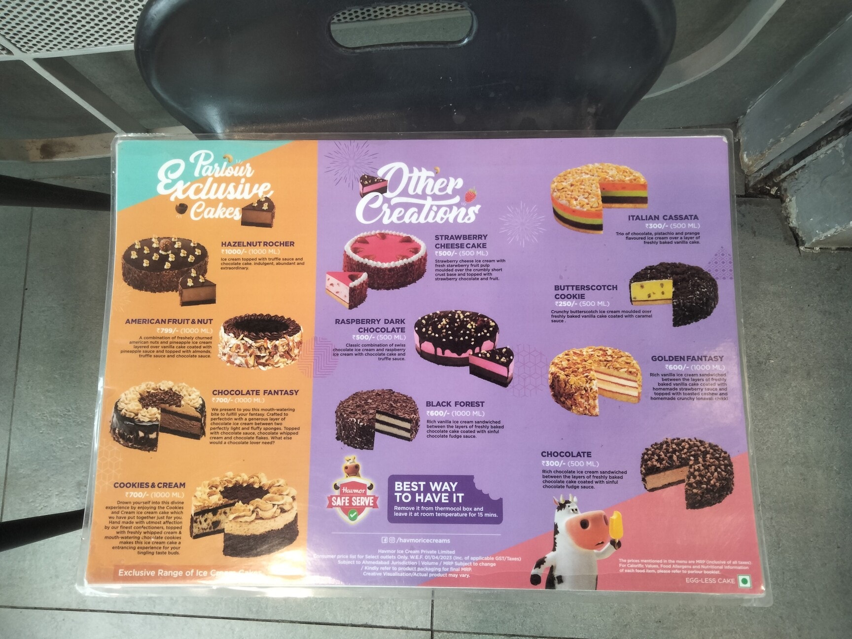 Havmor ice cream price list 2020 store